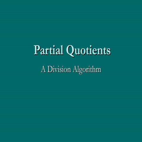Partial Quotients