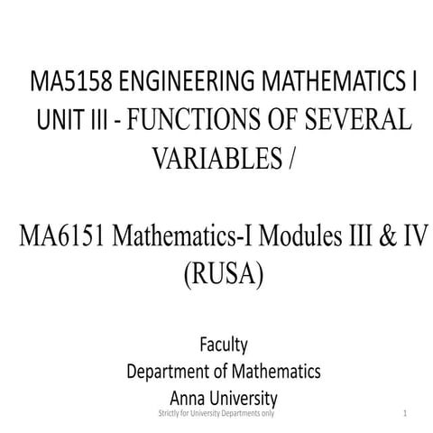 Partial Derivatives Section Clg Maths Nn Ppt