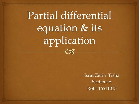 Partial differential equations | PPTX | Physics | Science
