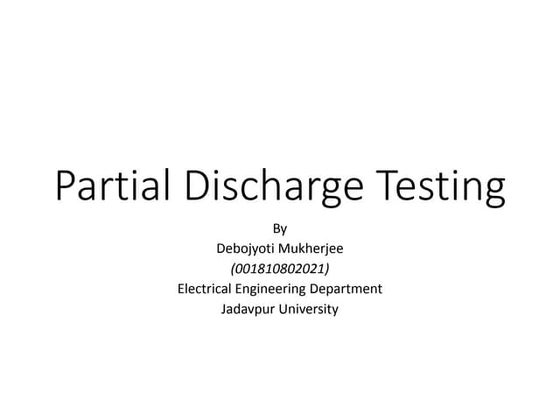 Chapter 09 - Measurement of Partial Discharge | PPT