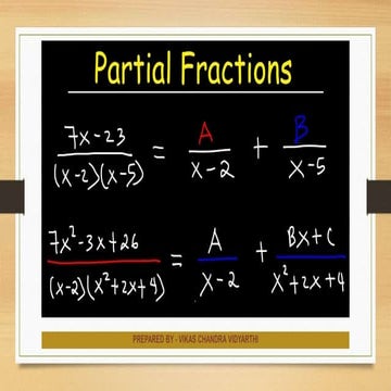 Partial Fraction ppt presentation of engg math | PPTX