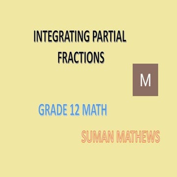 Partial fractions (integration) | PPT