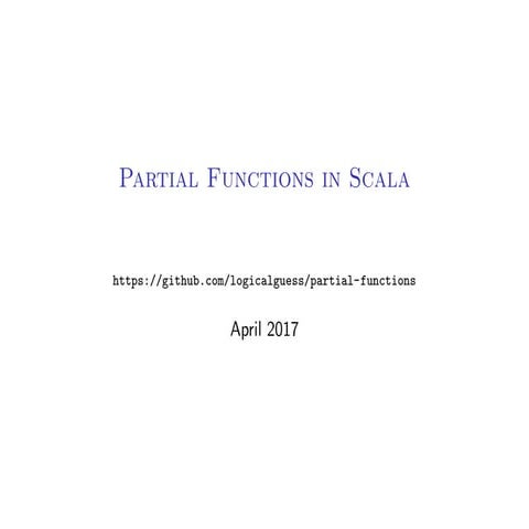 Partial Functions In Scala Ppt