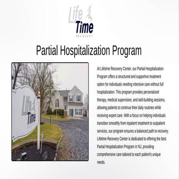 Partial Hospitalization Program |Lifetime Recovery Center | PPT