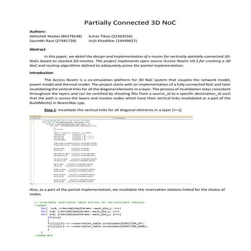 Partially connected 3D NoC - Access Noxim. | PDF