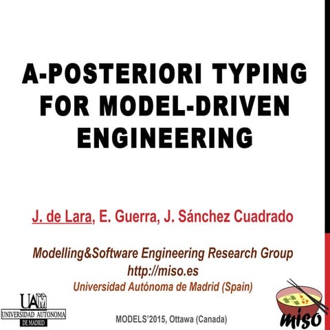 A-posteriori typing for model-driven engineering | PPT