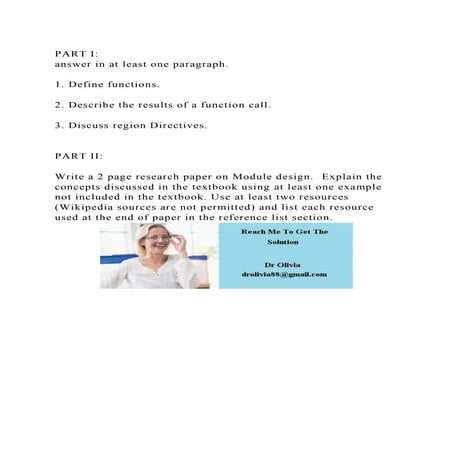 PART I answer in at least one paragraph.1. Define functions..docx