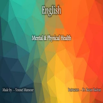 Mental & Physical Health and discipline | PPTX