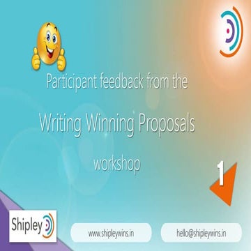 Workshop Feedback: Writing Winning Proposals | PPT