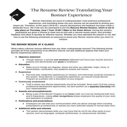 Participant resume review handout (1) | PDF | Resume Writing and Advice ...