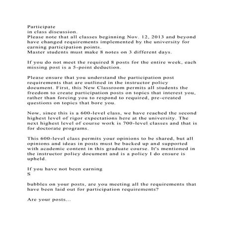 Participate in class discussion.Master students must make 8 note.docx