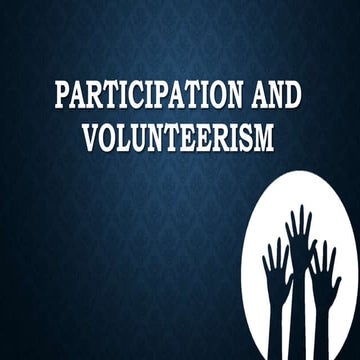 Participation and volunteerism | PPT