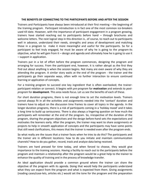 Content of a training program | DOCX