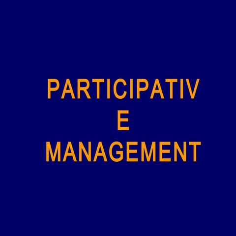 Participative Management | PPT
