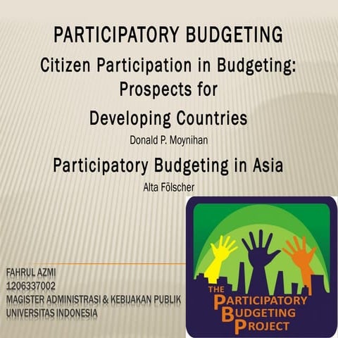 Penganggaran Partisipatif (Participatory Budgeting) | PPT