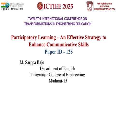 participatory learning - An Effective Strategy to Enhance Communication ...