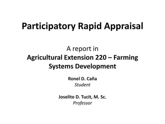 PRA and RRA tools | PPT