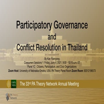 Participatoy governance and conflict resolution thailand pdf | PPT