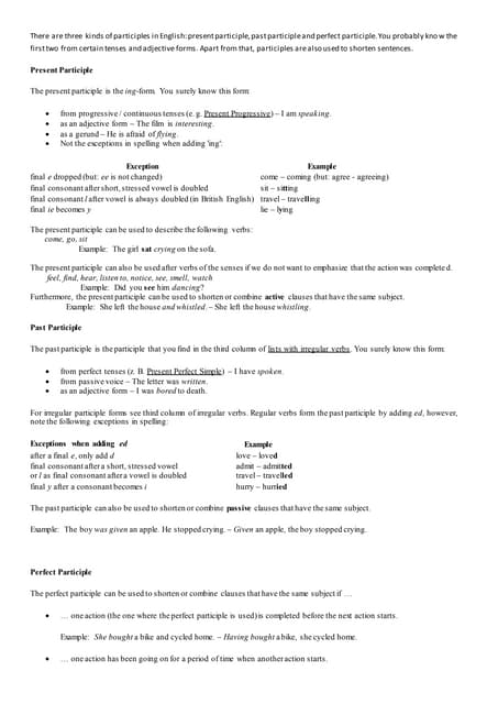 present and past Participle | PPTX