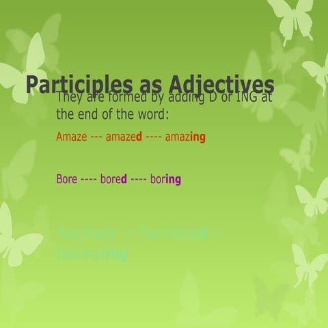 Participles as adjectives | PPT