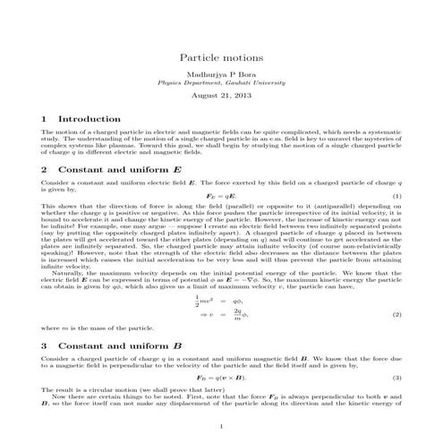 Particle motion | PDF