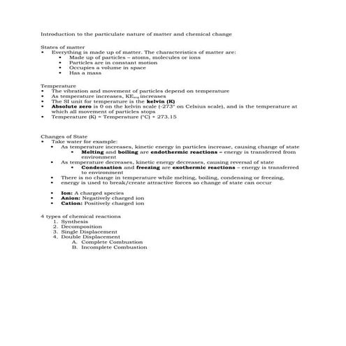 Particle Nature of Matter and their different relation | DOCX