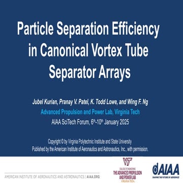 Particle Separation Efficiency in Canonical Vortex Tube Separator Arrays.pptx