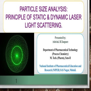 Particle Size Analysis by Laser Diffraction Method. | PPTX