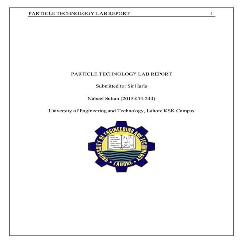 Particle technology lab report | PDF
