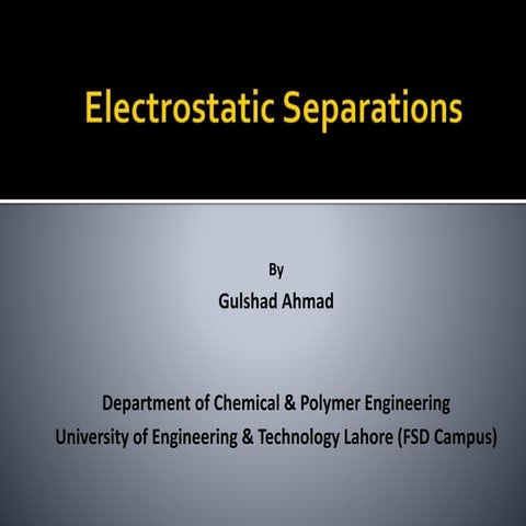 electrostatic separation | PPTX