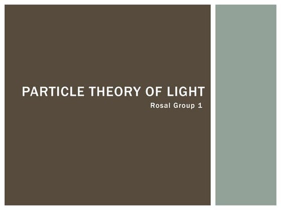 Nature of light | PPTX | Physics | Science