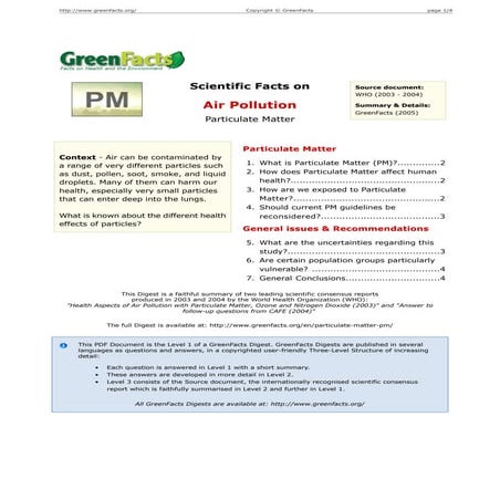 Air Pollution - Particulate Matter | PDF