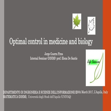 Optimal control in medicine and biology | PPTX