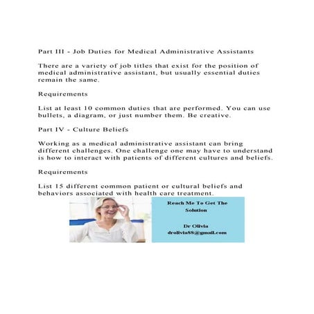 Part III - Job Duties for Medical Administrative AssistantsT.docx