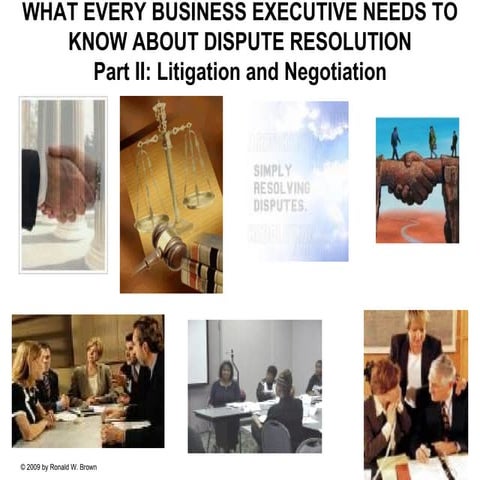Part Ii What Every Executive Should Know About Dispute Resolution | PPT