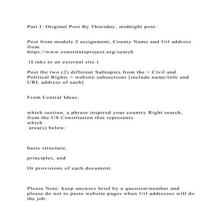 Part I Original Post By Thursday, midnight postPost from mod.docx | Law