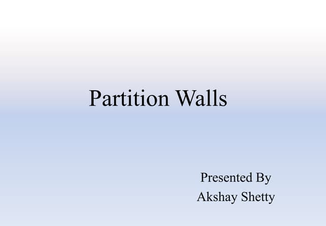 Partition walls | PPT