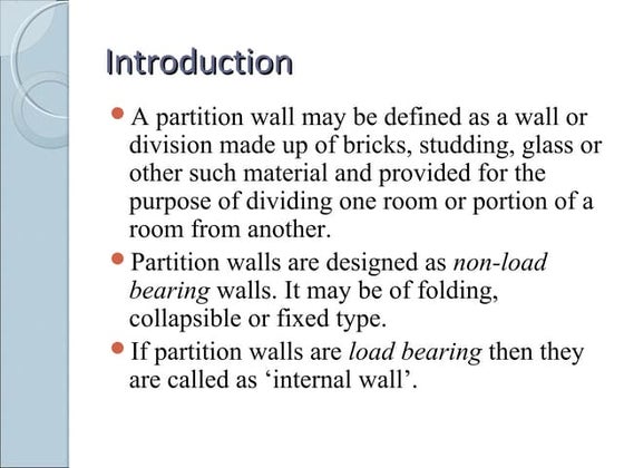 Brick partition walls | PPTX