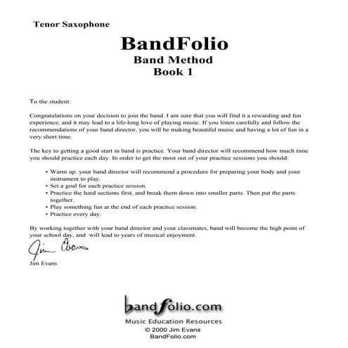 Band Folio.Book 1 - Sax Tenor | PDF
