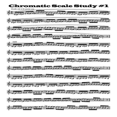 Chromatic Scale Study 1 2 | PDF