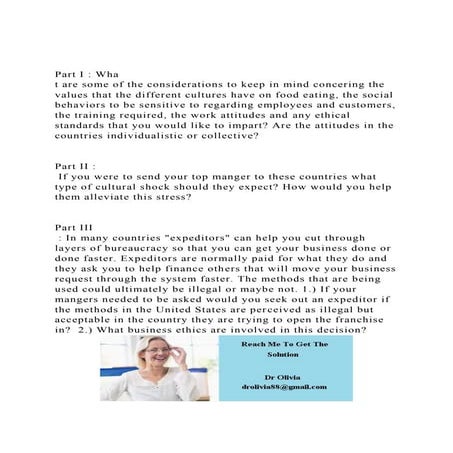 Part I What are some of the considerations to keep in mind c.docx