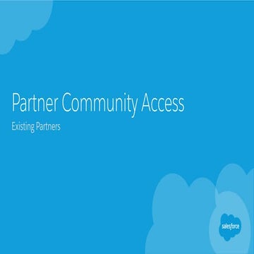 Partner Community Access - Existing Partners | PPT