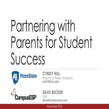 Partnering with Parents for Student Success in Higher Education | PDF