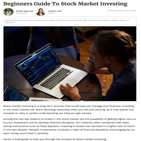 Beginners guide to stock market investing | PDF