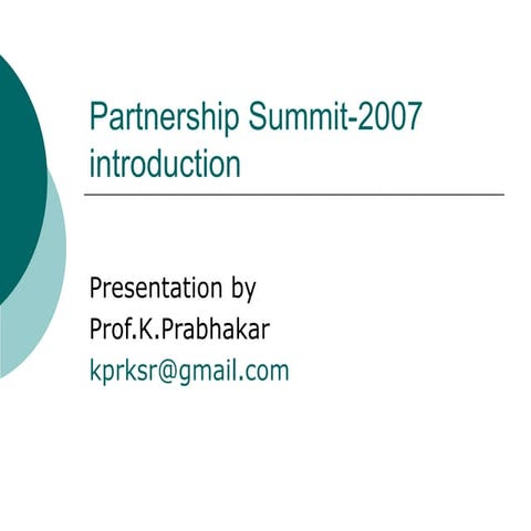 Partnership Summit-2007 | PPT