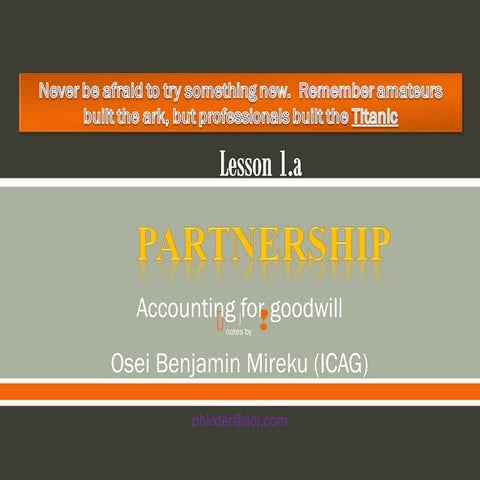 goodwil for partnership notes pdf, ppt. | PPT