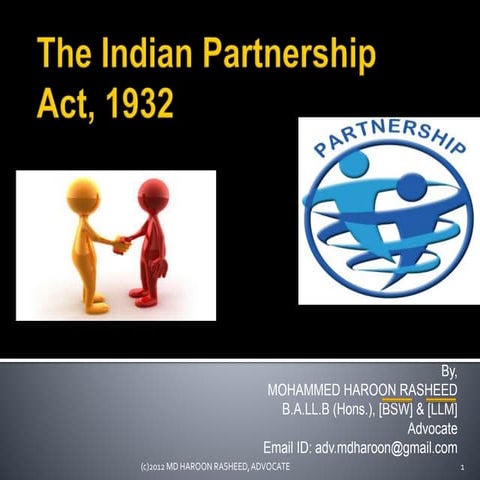 Partnership act 1932 | PPTX