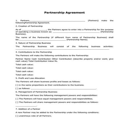 PARTNERSHIP AGREEMENT | PDF