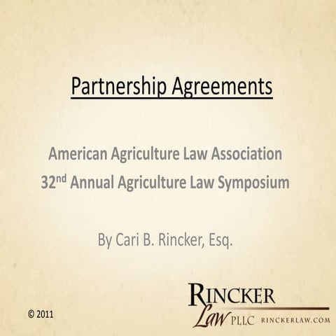 Partnership Agreements for the Agriculture Community | PPTX