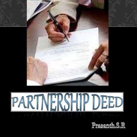 Partnership Deed Document Masters A Partnership Deed Is A Written